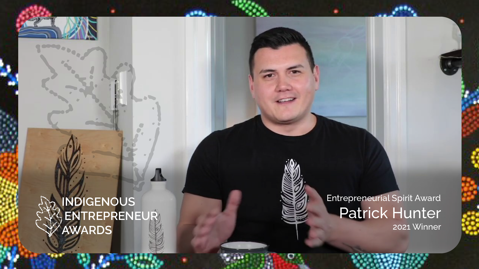 Patrick Hunter wins the Entrepreneur Spirit Award - Pow Wow Pitch