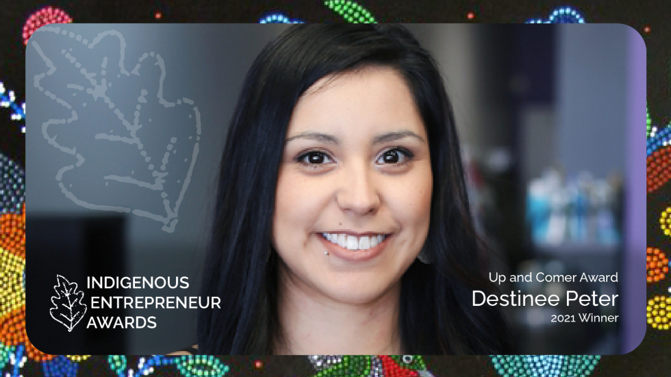 Destinee Peter wins the Up and Comer Award - Pow Wow Pitch